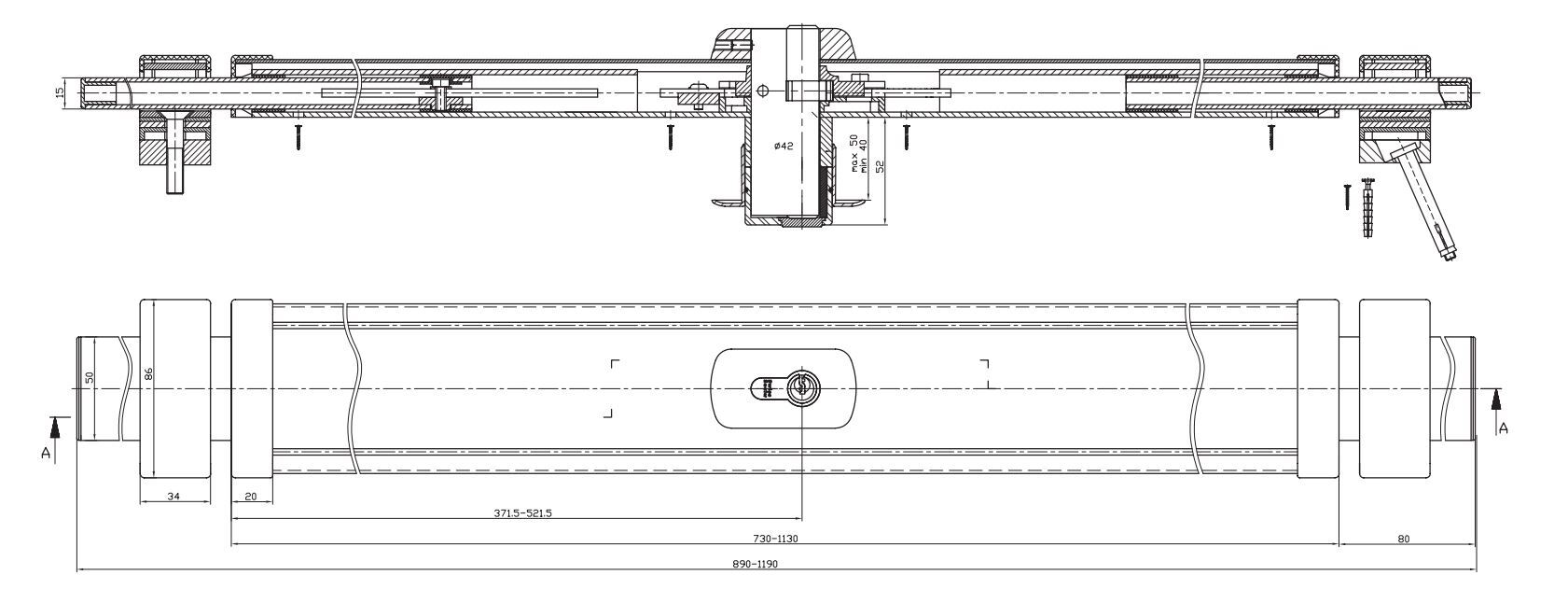 Querriegel QL100 ohne Zylinder | Herminghaus24.de
